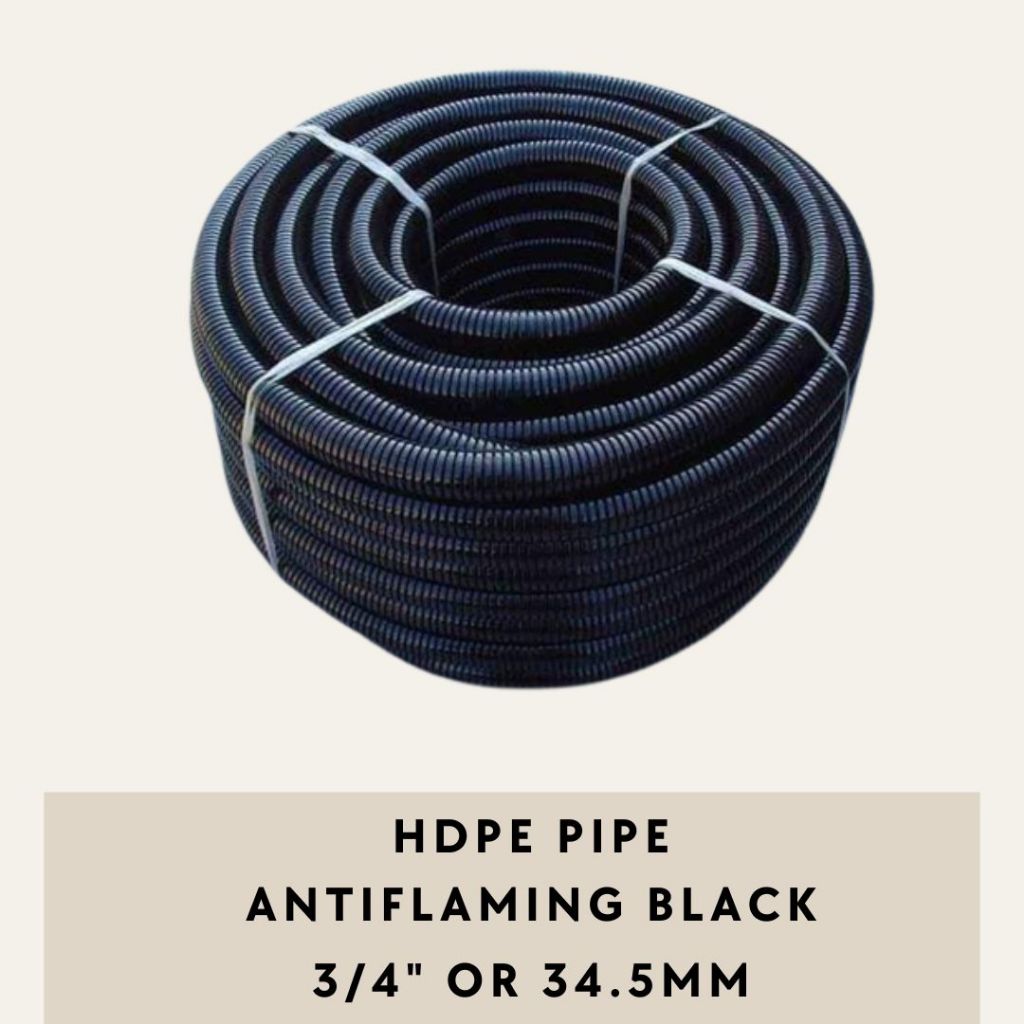 AD34.5mm HDPE Pipe Antiflaming Black (50meters) | Shopee Philippines