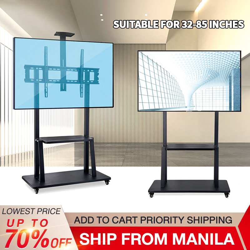 Universal 32-85 inch LCD TV stand mobile TV stand with TV box tray tilt ...