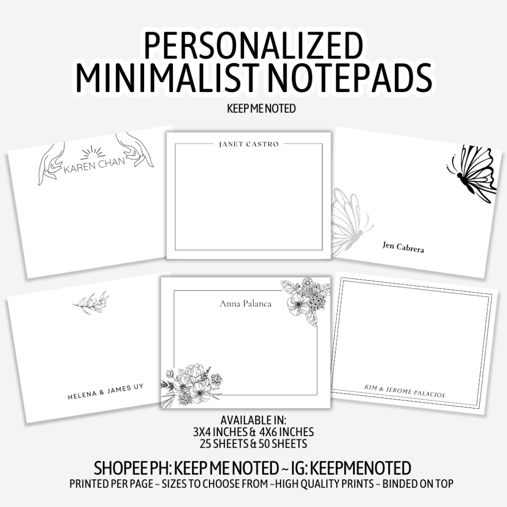 Personalized Minimalist Notepads Simple Formal Professional Keep Me ...
