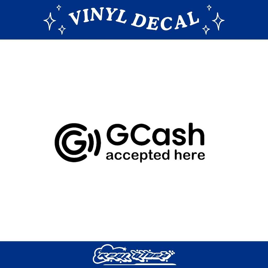 Gcash accepted here vinyl decal door mirror store window sticker ...
