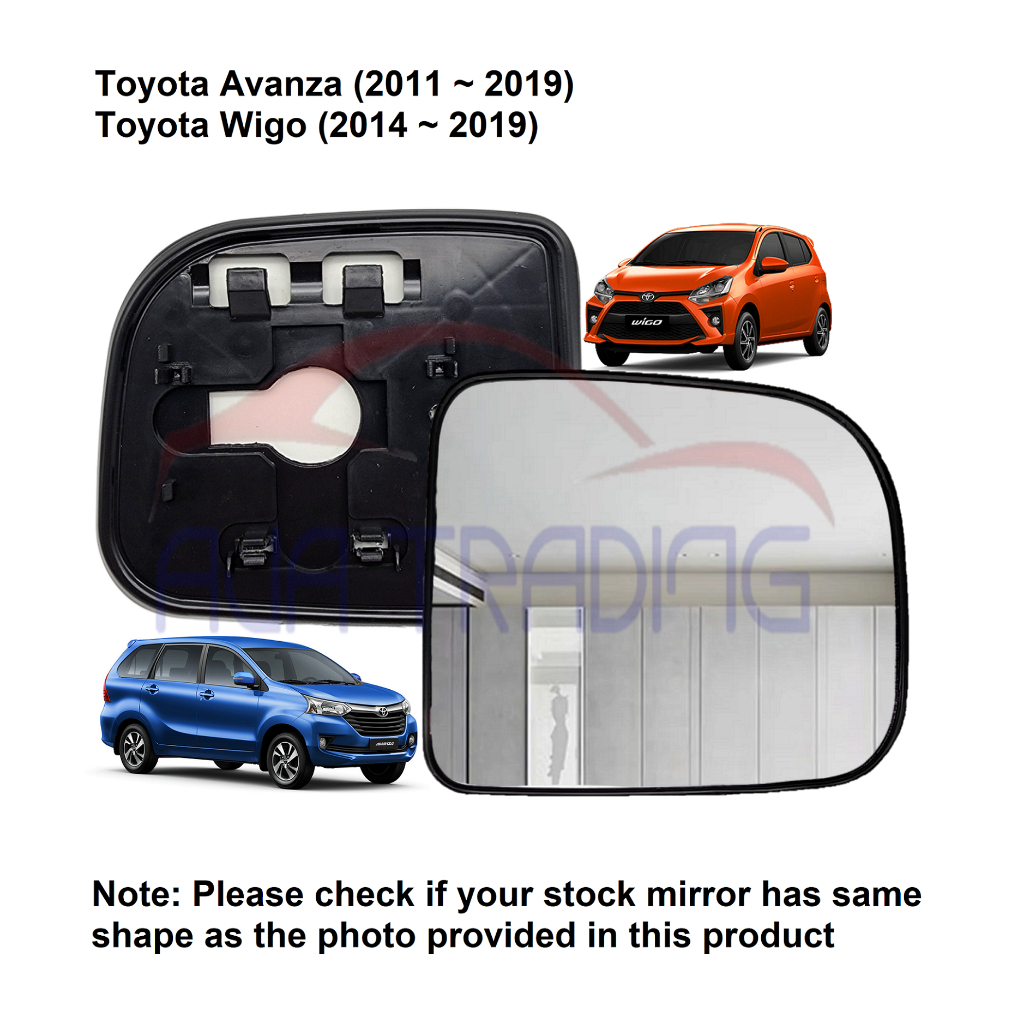 Side Mirror Lens for Toyota Wigo 2014 - 2019, Toyota Avanza 2011 ~ 2019 ...