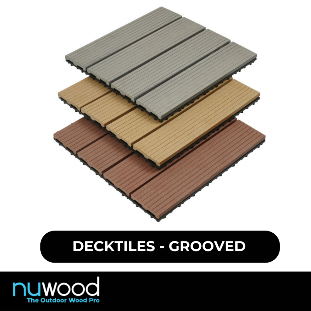 Matimco Inc. Nuwood Deck Tiles Grooved Outdoor Wood Tiles 11pcs 30x30cm ...