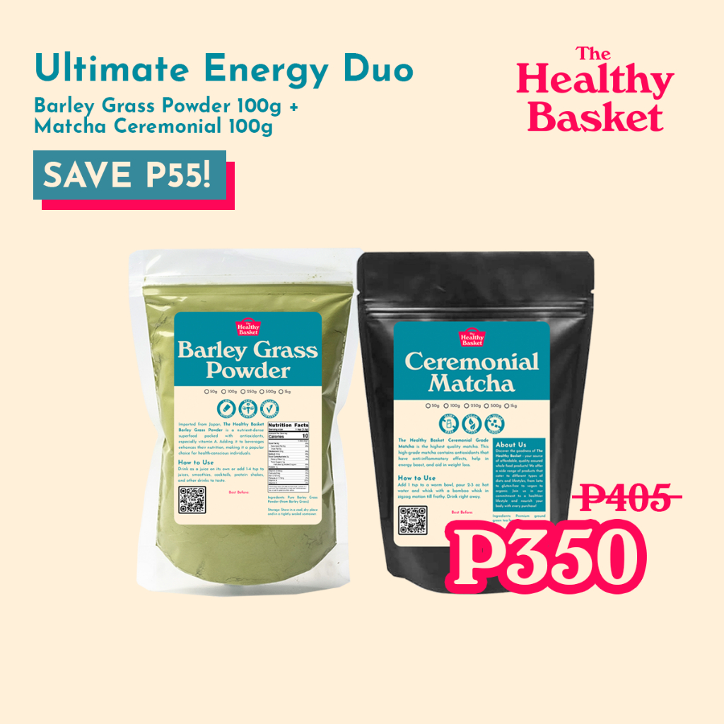 Healthy Basket Barley Grass + Ceremonial Matcha Bundle (100g & 250g ...