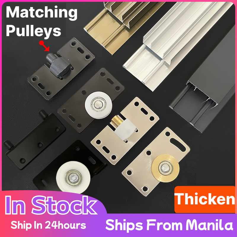 Wardrobe Sliding Door Track Rail And Pulley Roller Caster set 1meter a ...