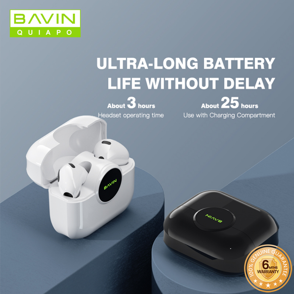 BAVIN BA52 TWS Bluetooth Wireless Earphone Long Endurance High Fidelity ...