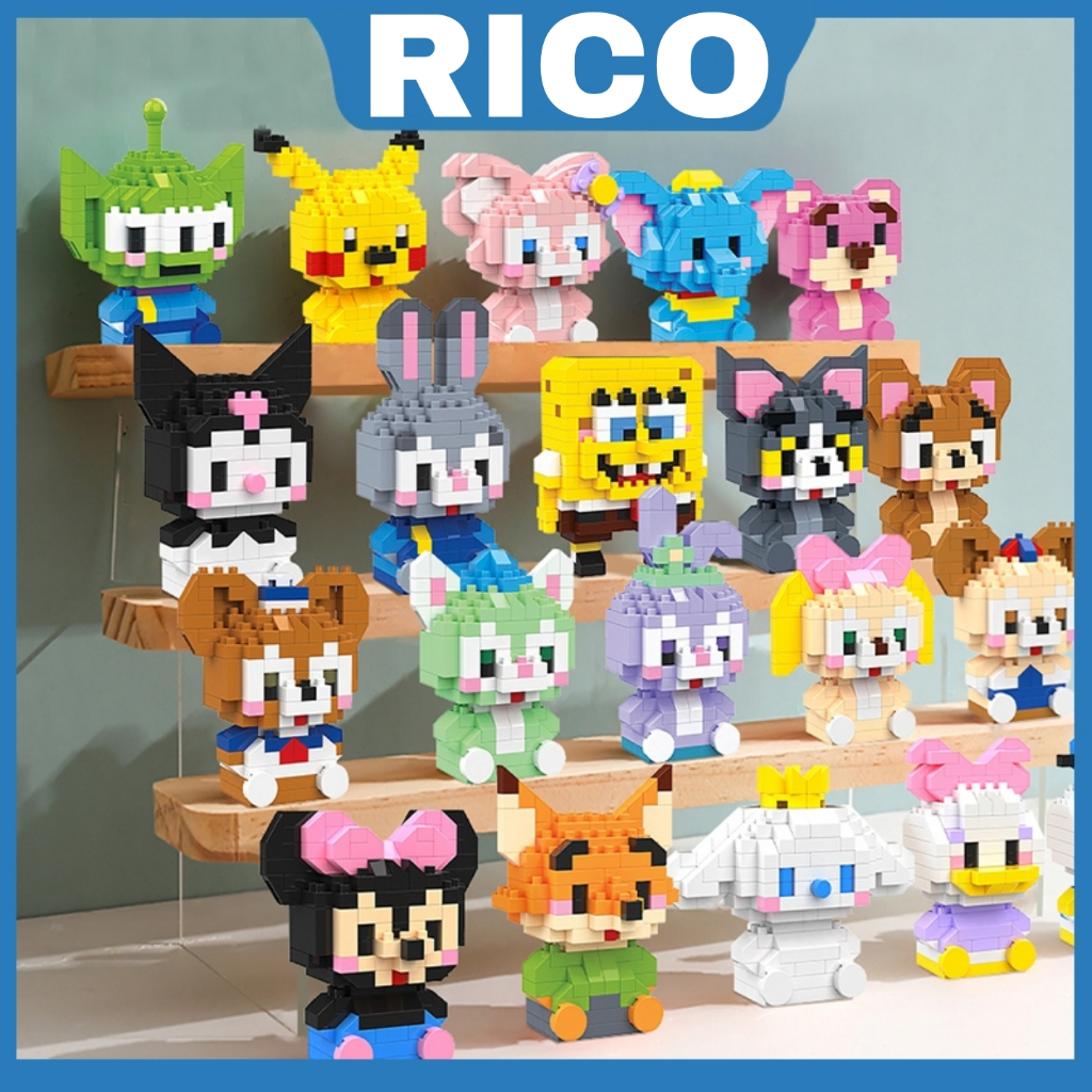 RICO Mini Building Blocks Assembled Small Sanrio Particles Toys For Kid ...