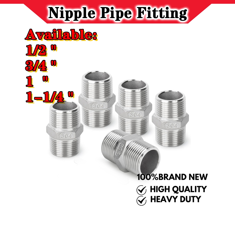 Stainless Steel Nipple Pipe Fittings Standard Size | Shopee Philippines