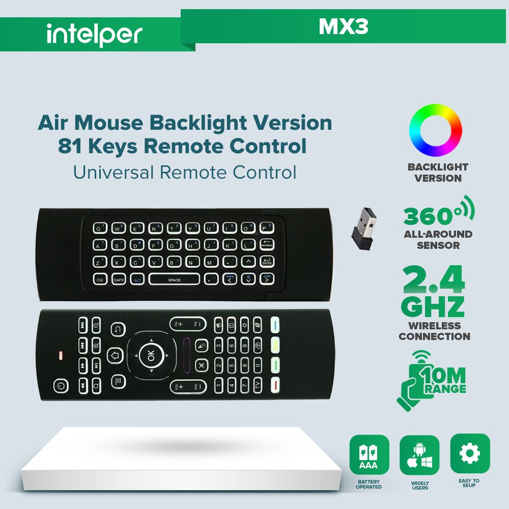 Intelper MX3 Air Mouse 2.4G Wireless Keyboard Voice/Infrared Remote ...