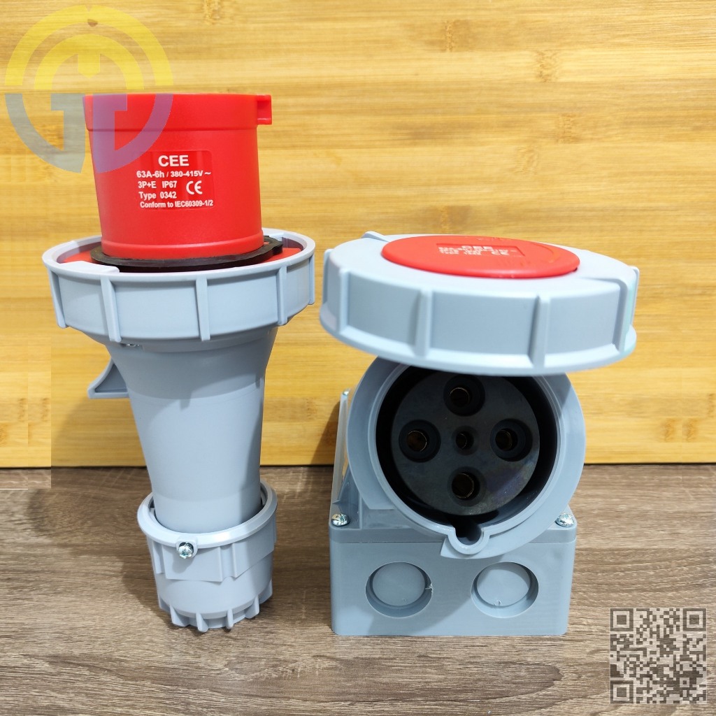 Industrial Heavy Duty IP67 Waterproof Socket Plug 63A-6h 415V 3P+N+E Connector | Shopee Philippines