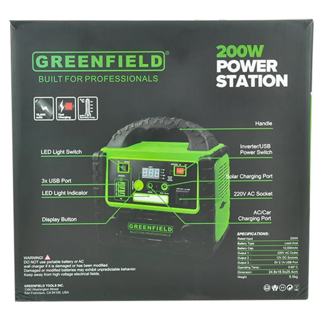 Greenfield 200W Lead-acid Power Station | Shopee Philippines