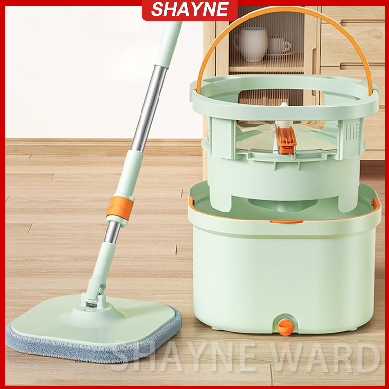 Magic Spin Mop Self Wash Mop with Flushing Bucket 360 Rotating Mop 2in1 ...