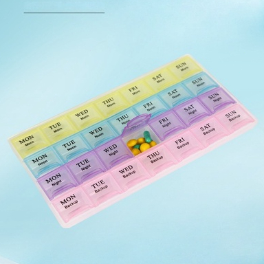 Medicine box 7 Days Portable 28 Grids Drug Box Drug Tablet Dispenser ...