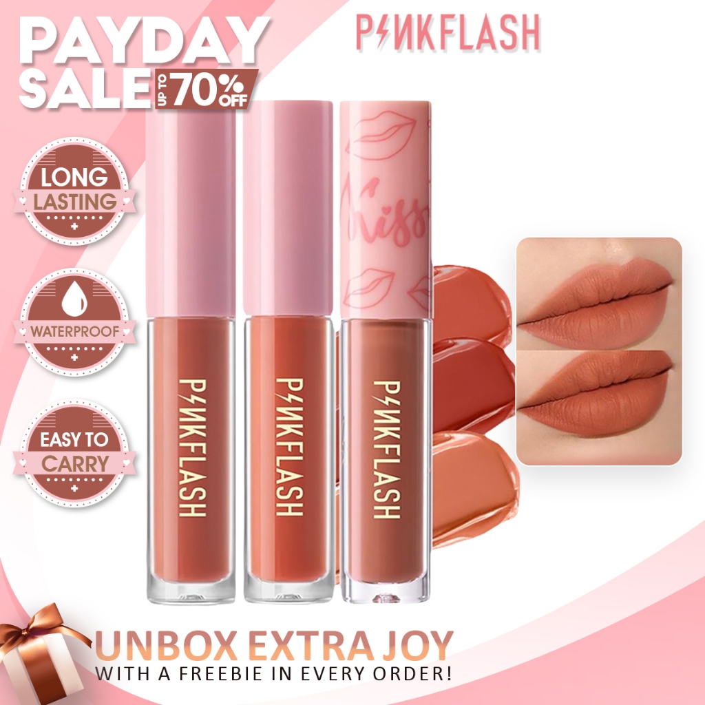 PINKFLASH 3 Pcs Waterproof Liquid Lipstick Lip Set | Shopee Philippines