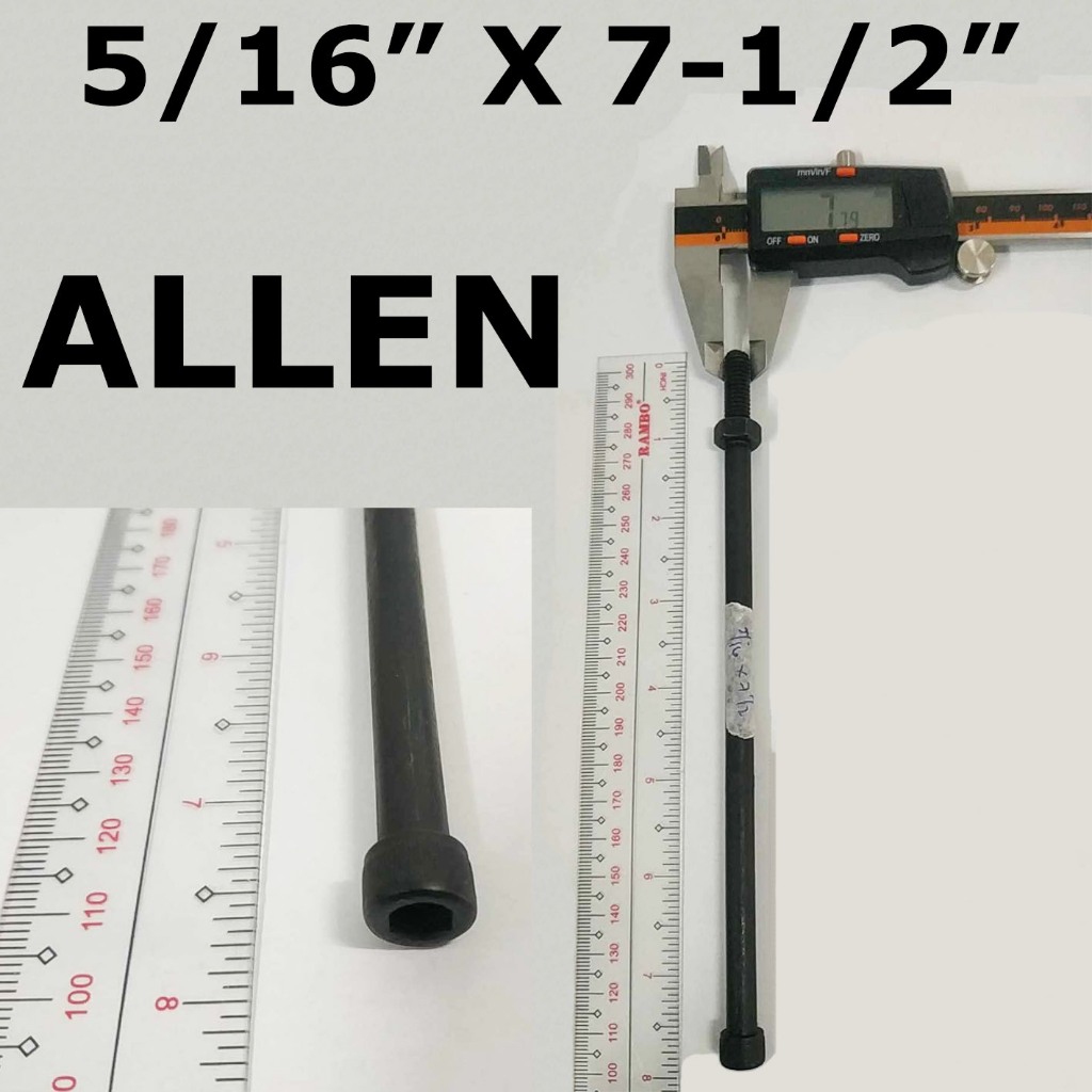 HT ALLEN BOLT 5/16" X 7-1/2" WITH 1 PIECE NUT HI TENSILE