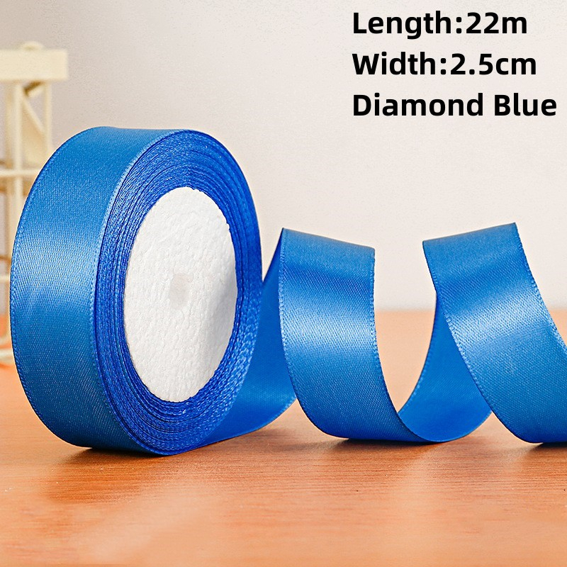 (25 yards/roll) 2.5cm Satin Ribbon Roll Gift Packaging Ribbon Flower ...