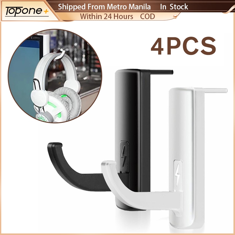 4pcs Headphone Hanger Headset Stand Earphone Rack Wall PC Monitor Hook ...