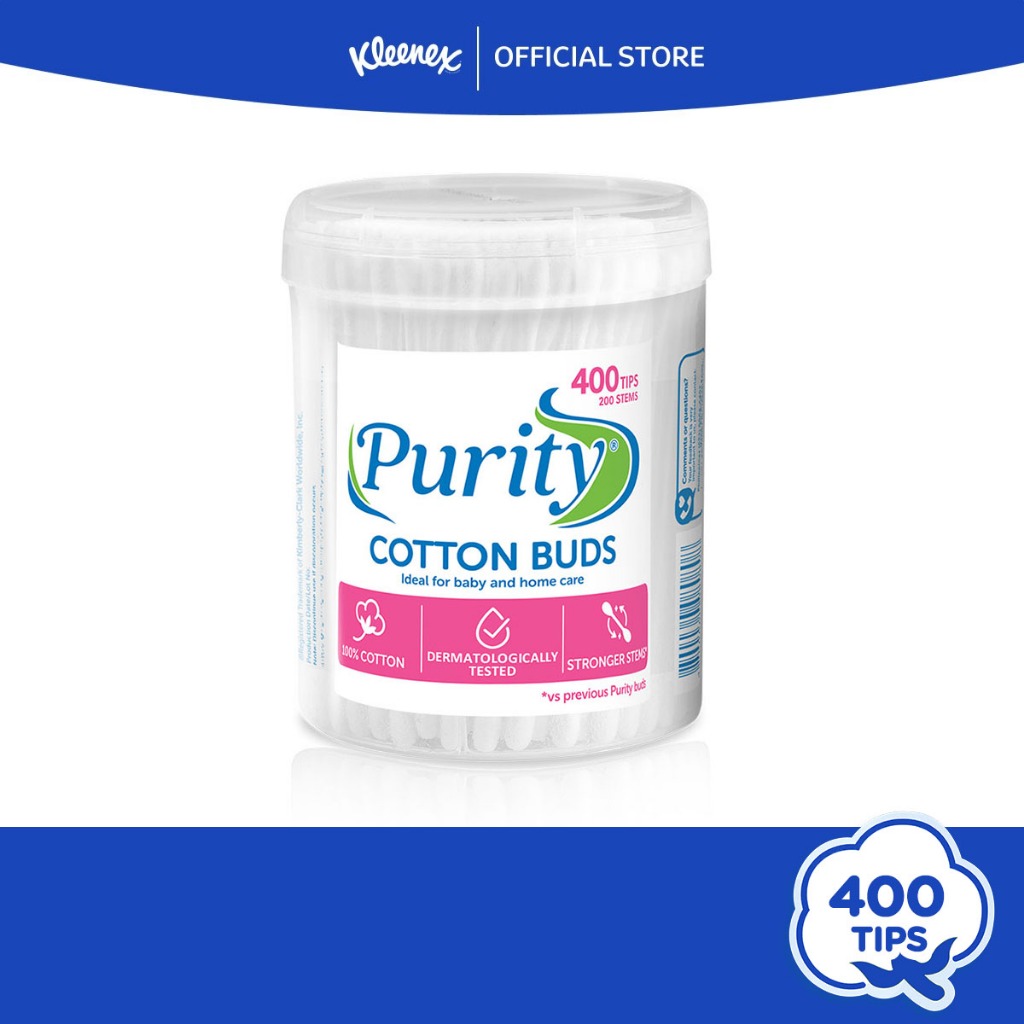 Purity Cotton Buds 400 tips x 1 can | Shopee Philippines