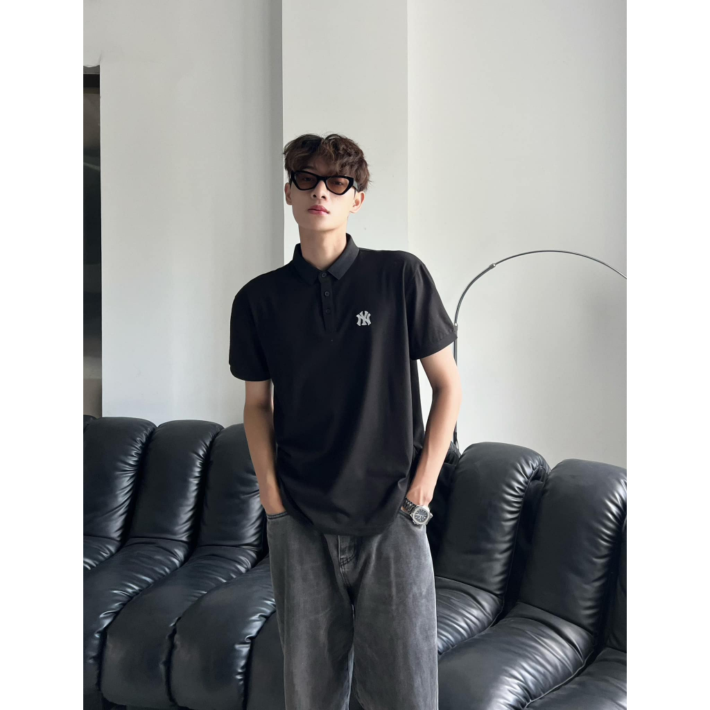 Korean Style NY logo Casual Polo Shirt Short Sleeves for Mens and ...