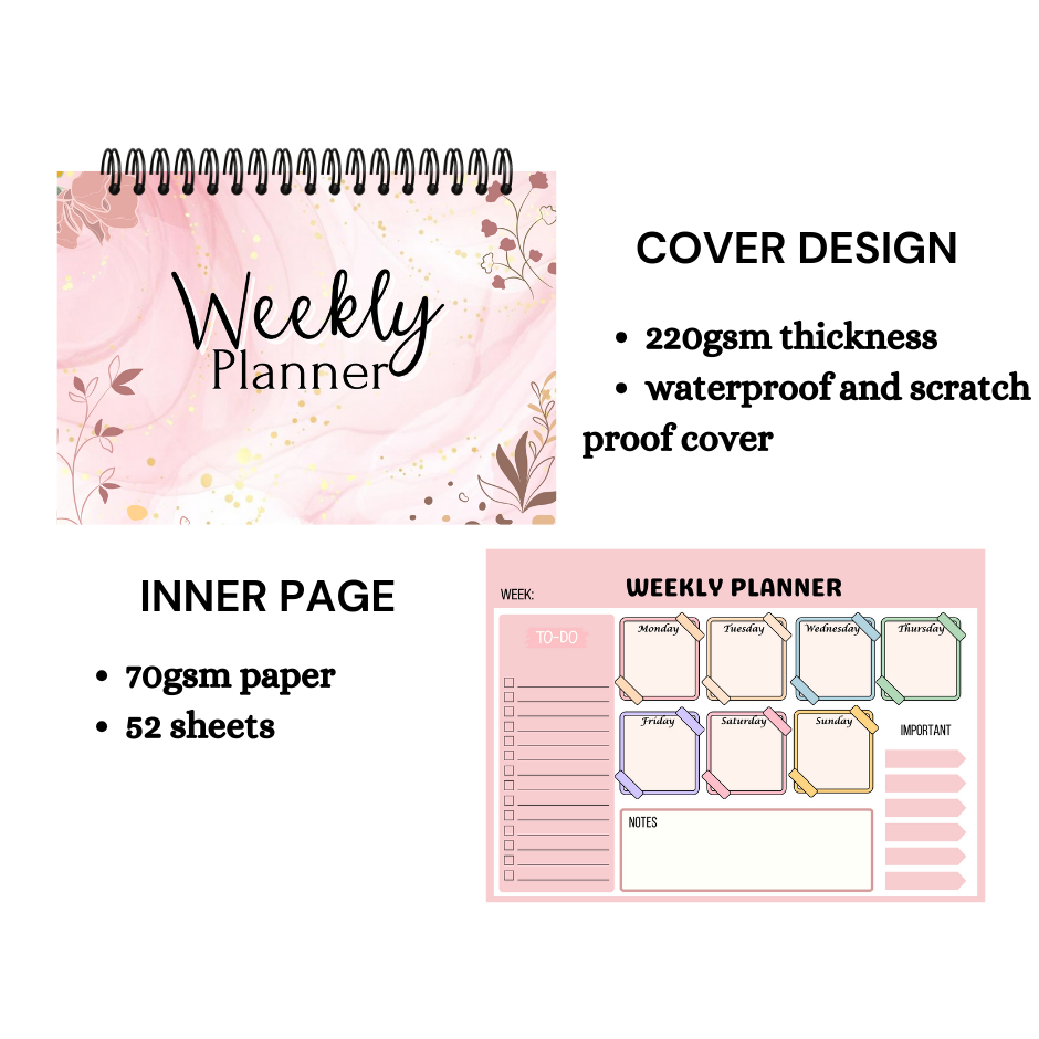 Weekly Planner Spiral (a4 size) | Shopee Philippines