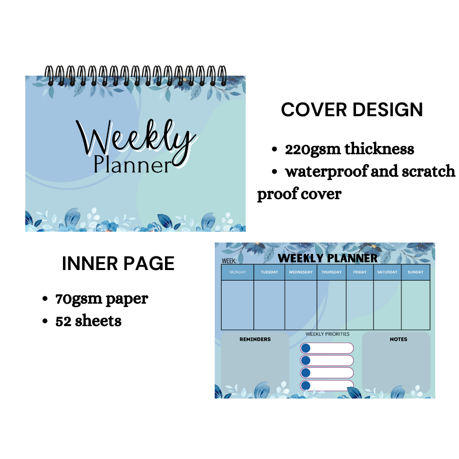 Weekly Planner Spiral (a4 size) | Shopee Philippines