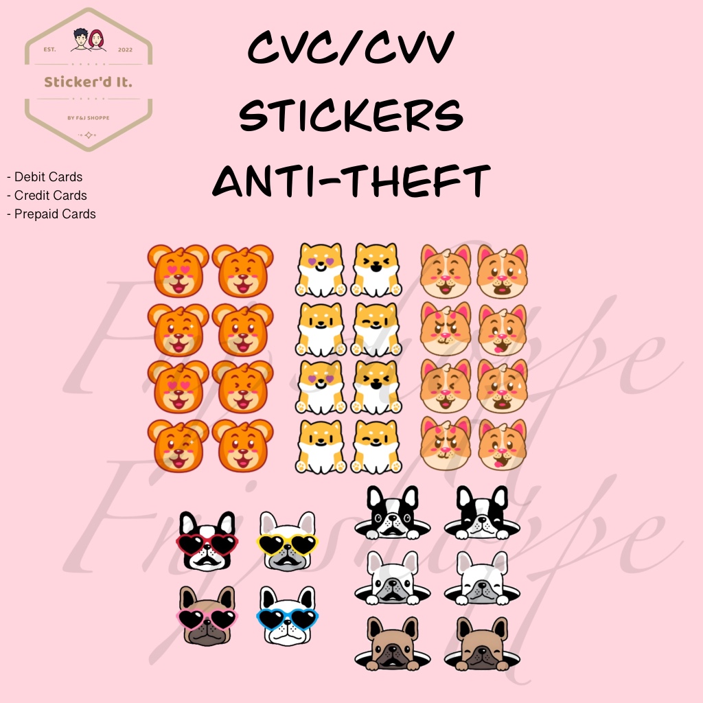 Dog Edition - Cute CVV/ CVC Stickers (Anti-Theft Stickers for ATM and ...