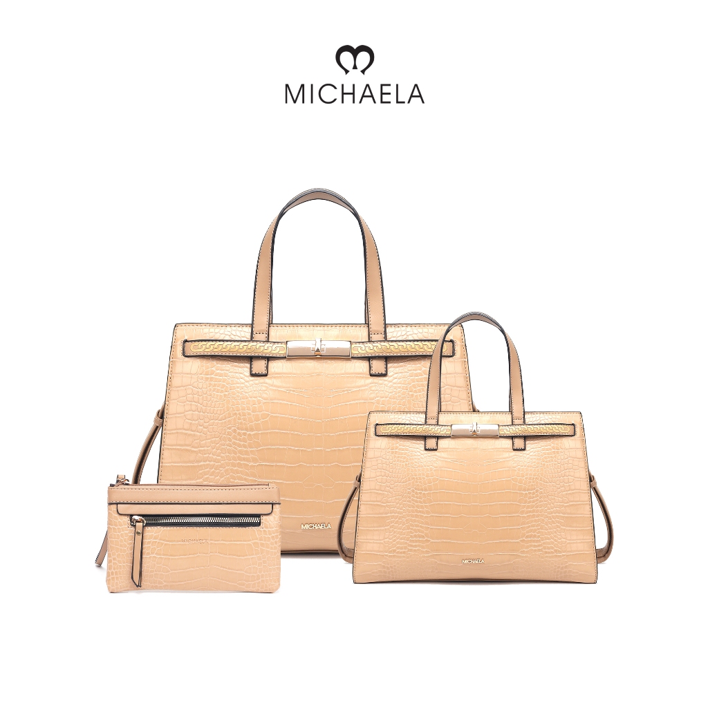 MICHAELA Top Handle Bags Set 3 PCS Crocodile Pattern Classic Retro Satchel Bag Set 3 PCS ...