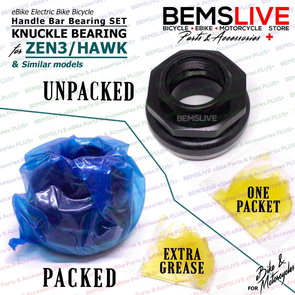 HANDLE BAR BEARING SET (ORIGINAL ELECTROPLATED BLACK) for ZEN3, HAWK ...