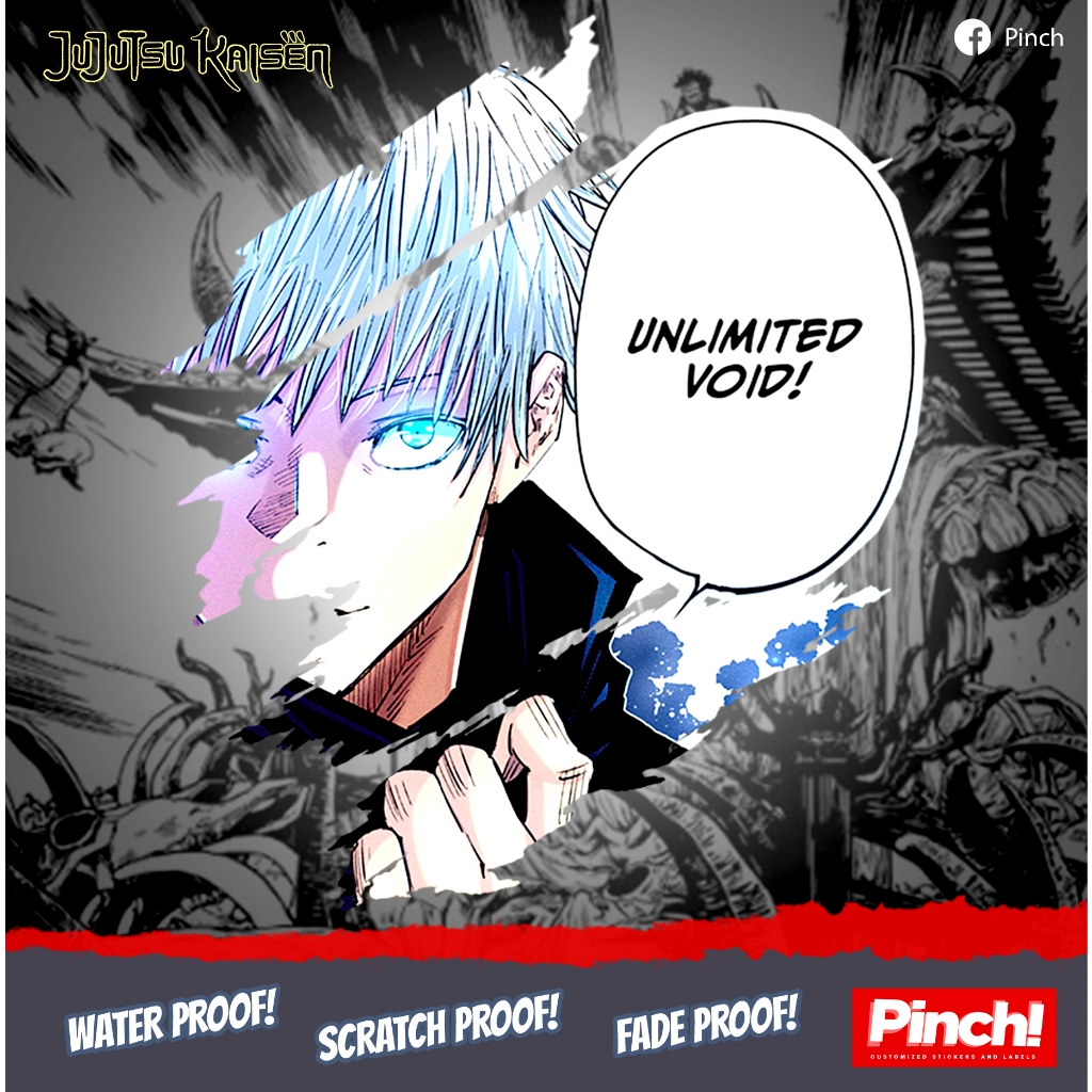 Pinch - JJK Jujutsu Kaisen Grunge Cut Sticker - Gojo Satoru Infinite ...