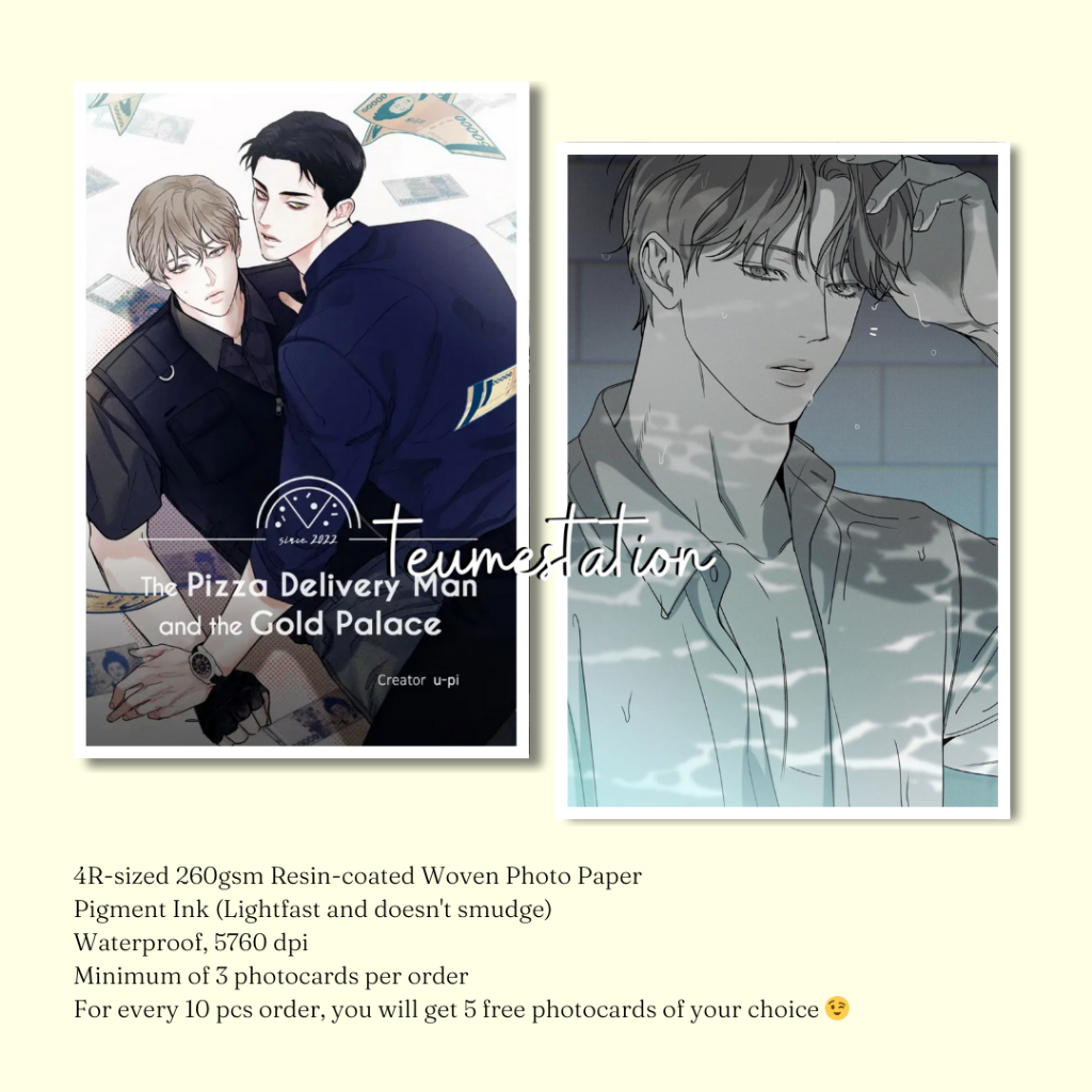 Pizza Delivery Man and the Gold Palace BL Manhwa 4R Photocards (3 pcs. minimum per order) B01 ...