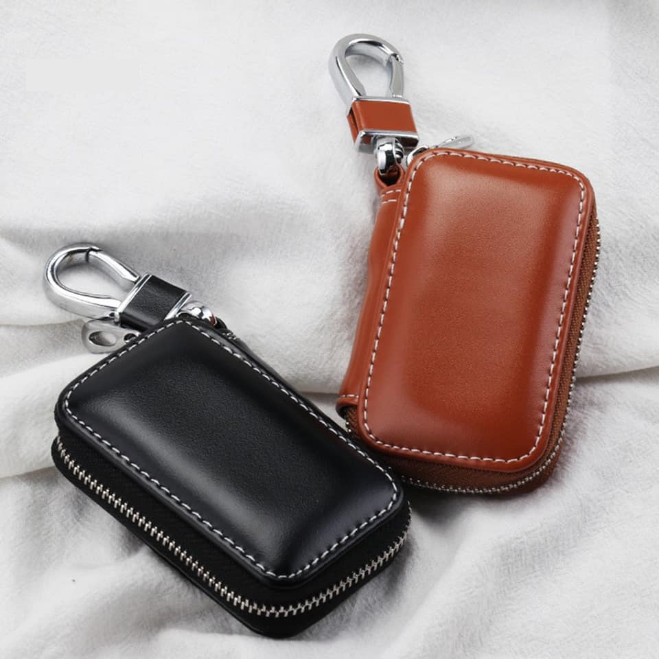 1pc Leather Car Key Wallet Key Holder Organizer Case Bag Zipper ...