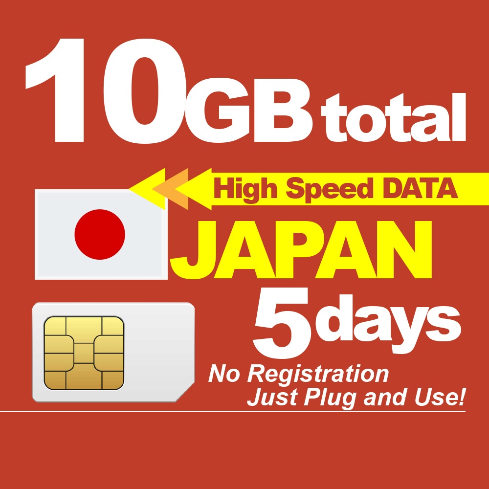 JAPAN Travel Sim Card 5days【Total 10GB HIGH SPEED】iConnect2ph arawSIM ...