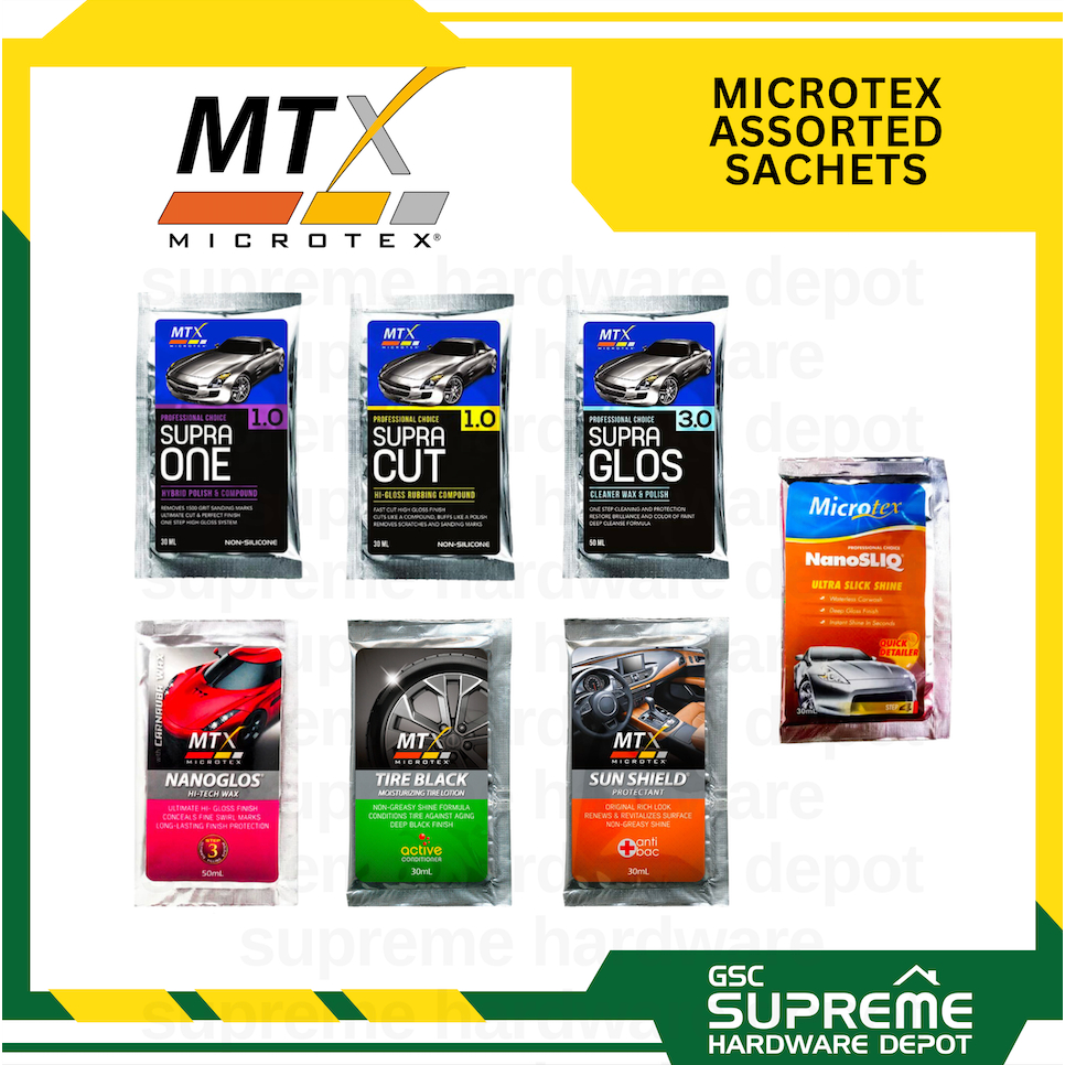 Microtex MTX Assorted Sachet Supra One Supra Cut Supra Glos NanoGlos ...