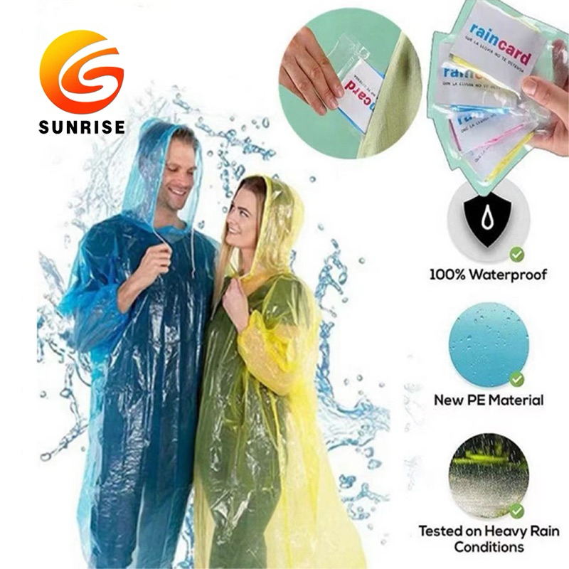 (COD)Card Raincoat Disposable Portable Raincoat Whole Body Rain Cover ...