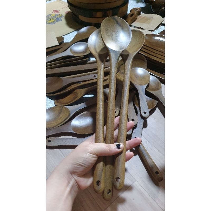 wooden sandok / spatula magkuno.wood 16" 3pcs | Shopee Philippines