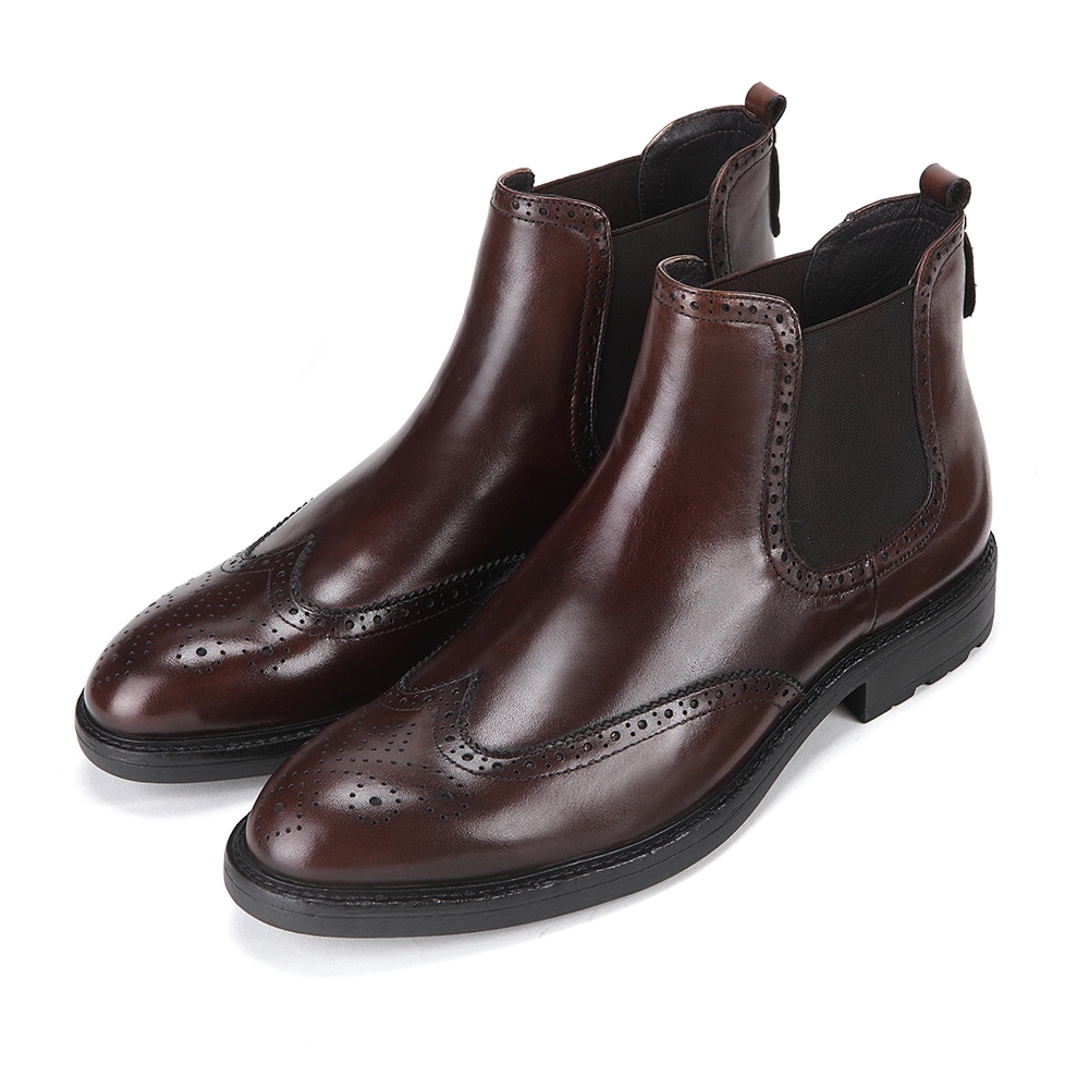 Pabder TM3903 Brogued Chelsea Boots Antique Brown | Shopee Philippines