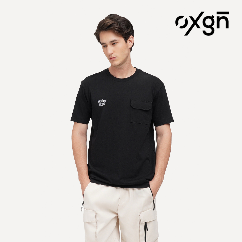 OXGN Vacation Mood Pocket Graphic Print T-Shirt For Men (Black ...