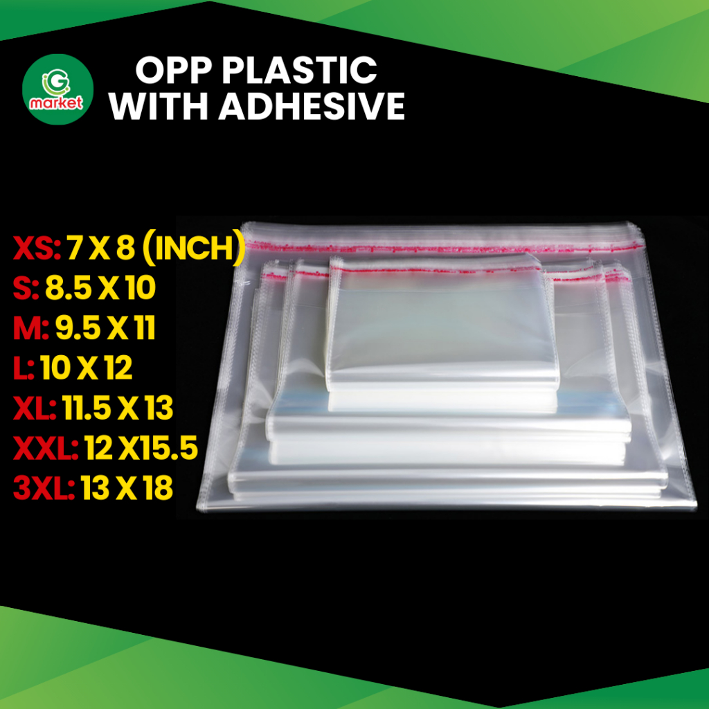 100 pcs OPP Clear Plastic with tape sealing self-adhesive OPP BAG ...