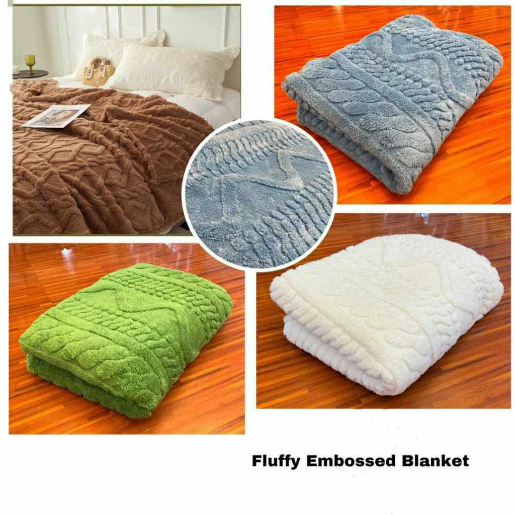 New Thick Fluffy Embossed Blanket, Lamb Fleece Blanket (150x200cm) #TC ...