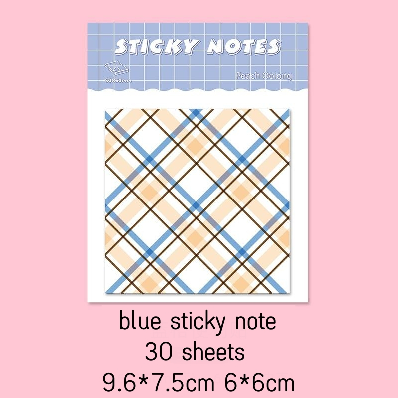 BK Checkered Post-it Notes Simple style plaid sticky notes Portable ...