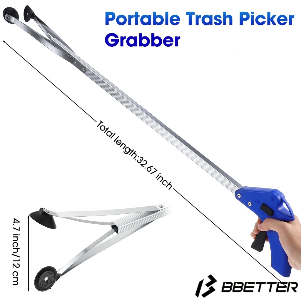81CM Household Garbage Picker Outdoor Garbage Leaf Grabber Foldable ...