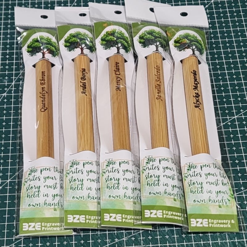 3ZE Personalized Bamboo Ballpen (Black Ink) | Shopee Philippines