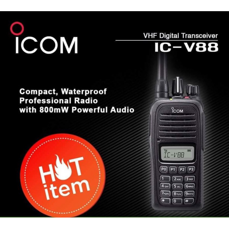 GENUINE ICOM IC-V88 VHF IP67 Waterproof and Dust-tight Protection 3D ...