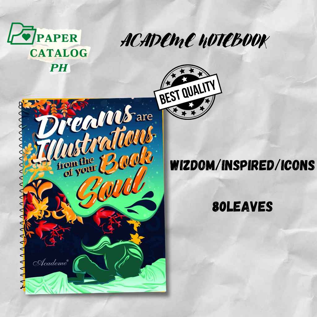 ACADEME Notebook (WIZDOM, INSPIRED, ICONS) 80lvs 10pcs/pack! | Shopee ...