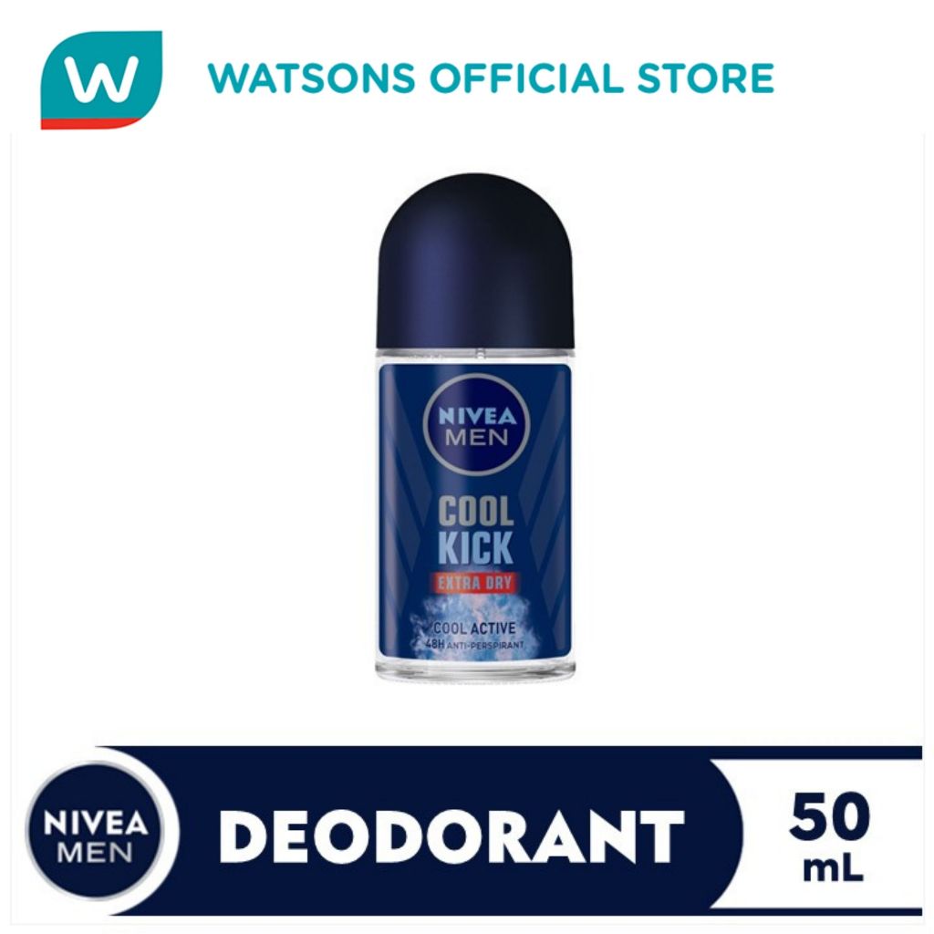 NIVEA Men 48h Cool Kick Anti Perspirant Deodorant Roll-On for men 50ml | Shopee Philippines