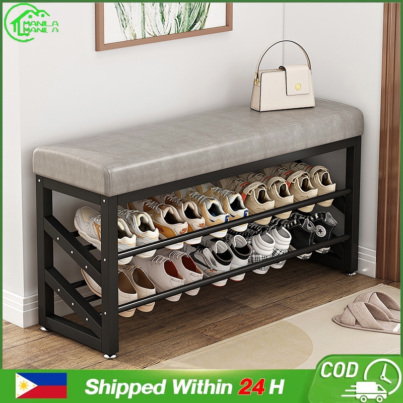 Shoe Changing Stool Metal Shoe Storage Shoe Rack With Soft Cushion Shoe ...