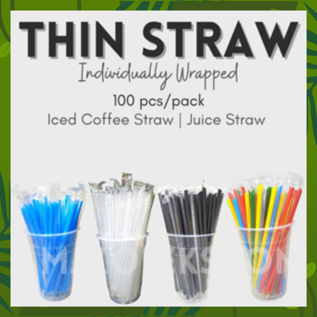 Iced Coffee Straw and Juice Straw Individually Wrapped 100pcs | Shopee ...