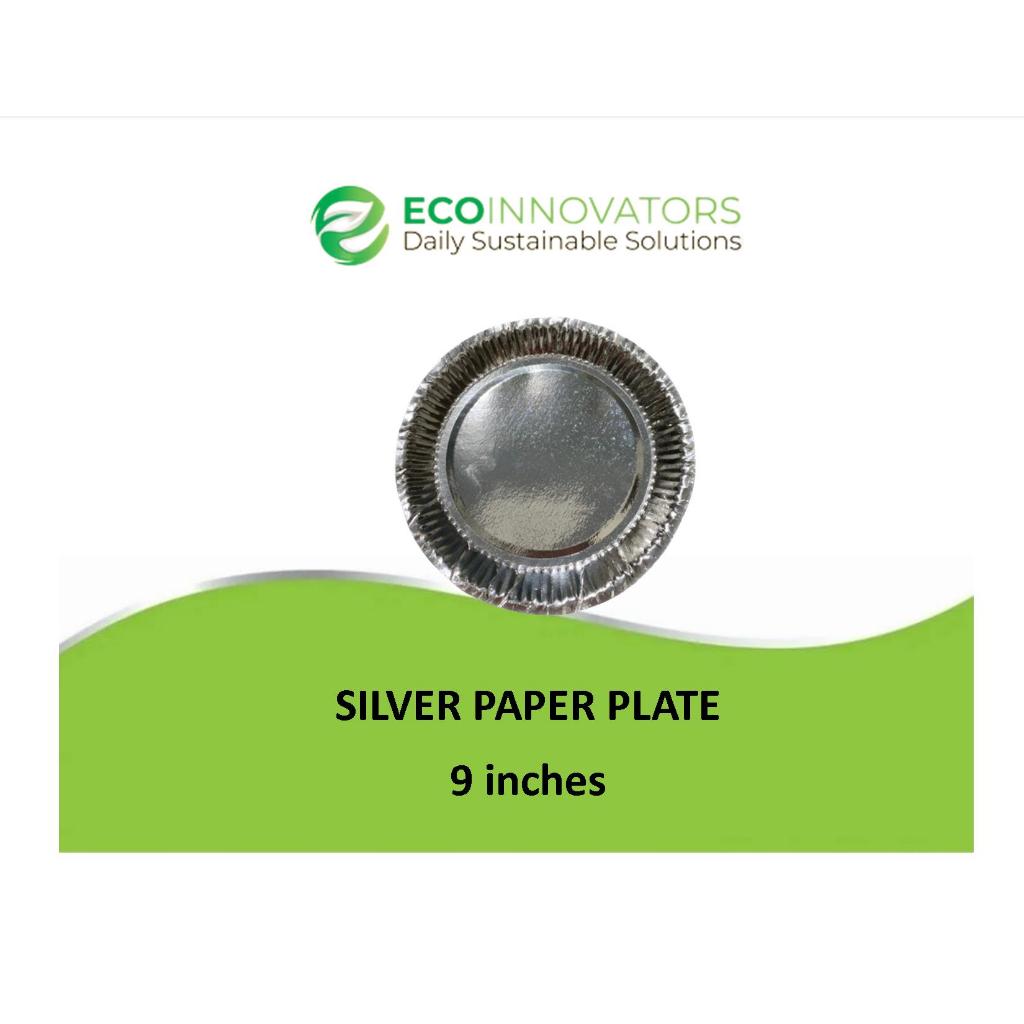 ECO Paper Plate Silver Round 25s | Shopee Philippines