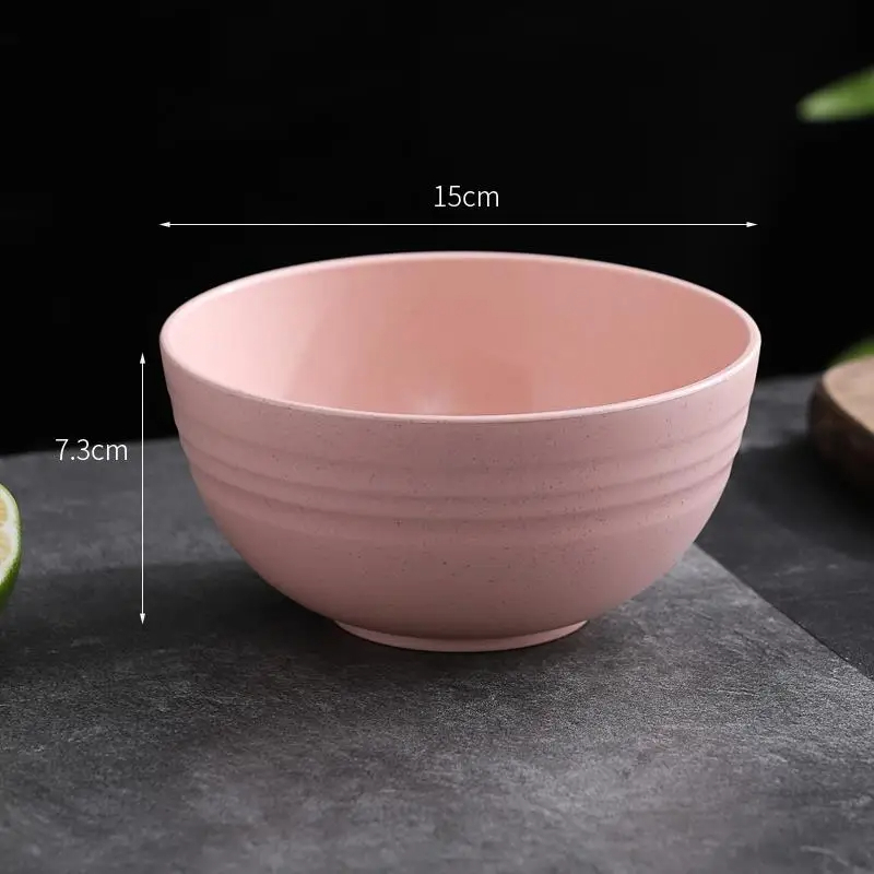 M&A 6/12pcs Japanese Style Wheat Fiber Small Round Soup Bowl (15cm ...