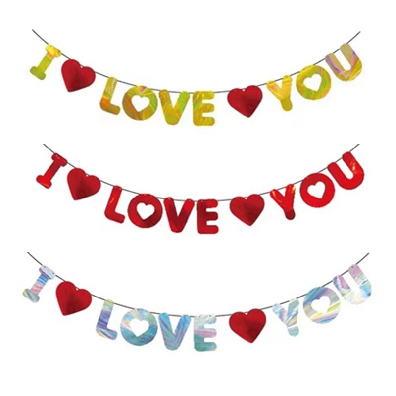 I love you banner anniversary valentines decorations | Shopee Philippines