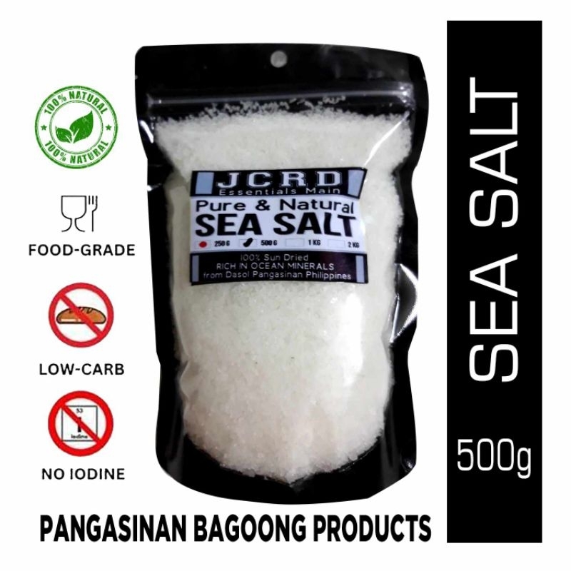 Pangasinan Premium Sea Salt 500g Pure ( Home of Quality Salt ) | Shopee ...